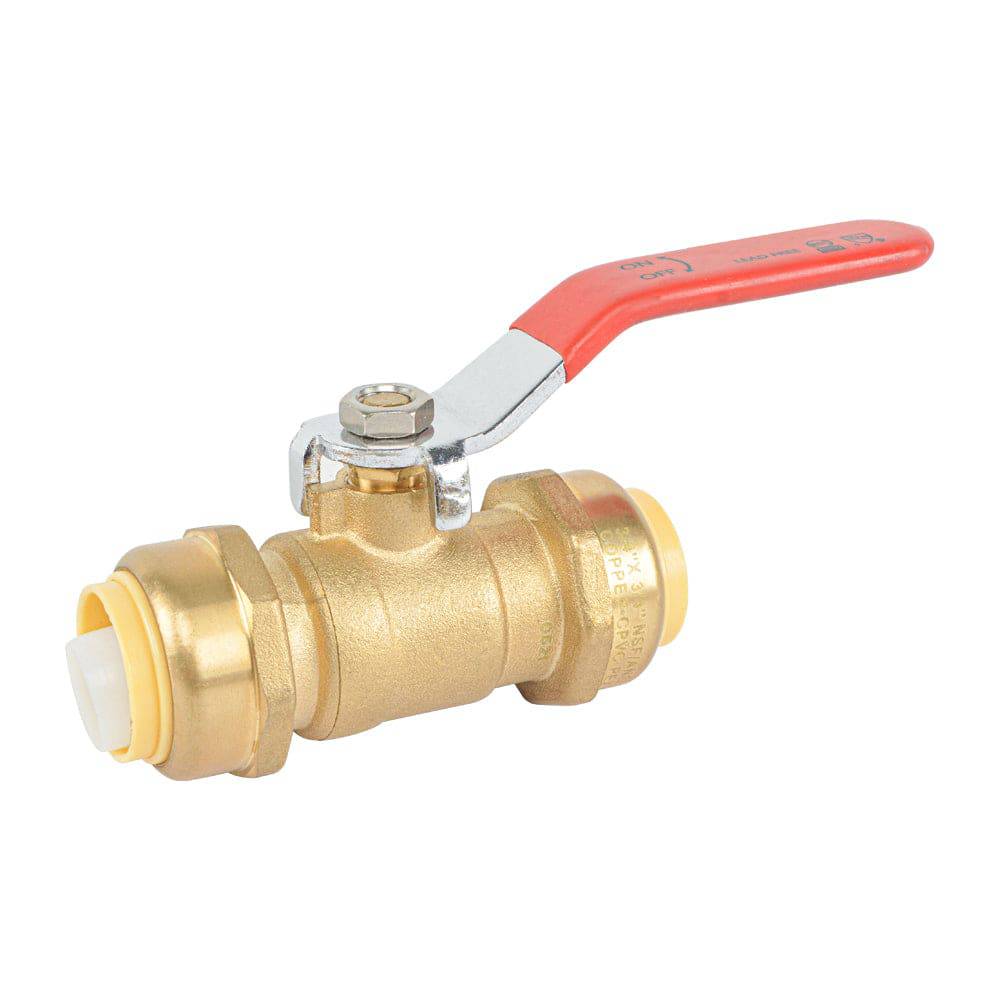 HYDRO MASTER Lead Free Push-to-Connect Push Fit Ball Valve, Lead Free ...